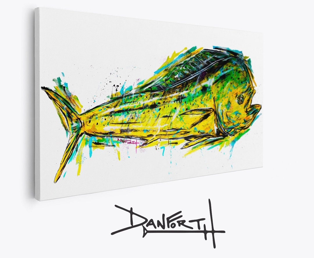 Bull Mahi "badfish Dorado" - on Canvas 20X40 - Etsy