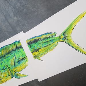 Mahi Mahi Art Print Set 12x18 - Etsy