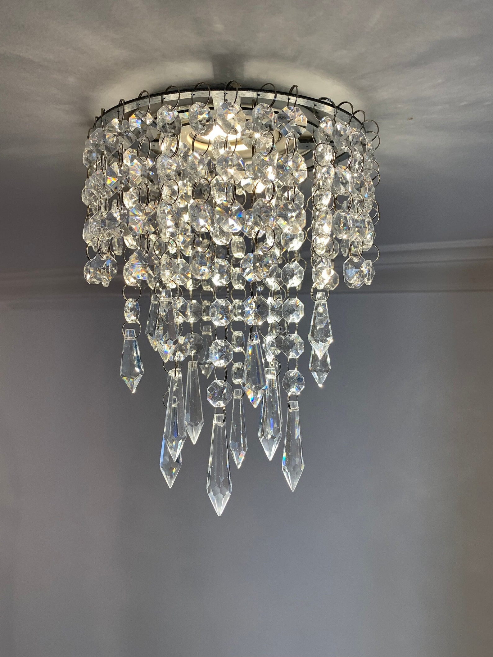Luxe Crystal Mini Chandelier With Magnets for Recessed Lights CHANTAL ...