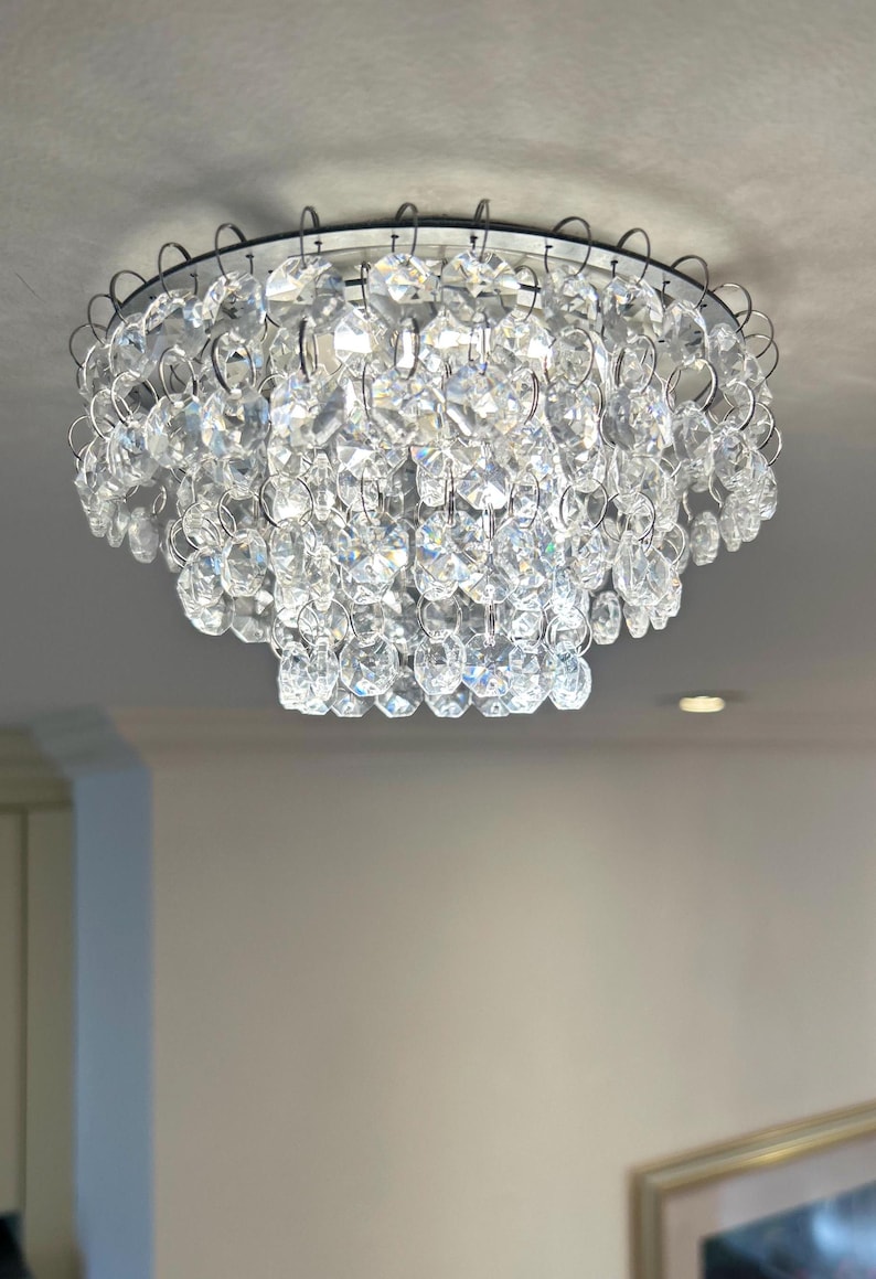 Luxe Crystal Fixture for Recessed Light MARIE Design With Magnet for ...