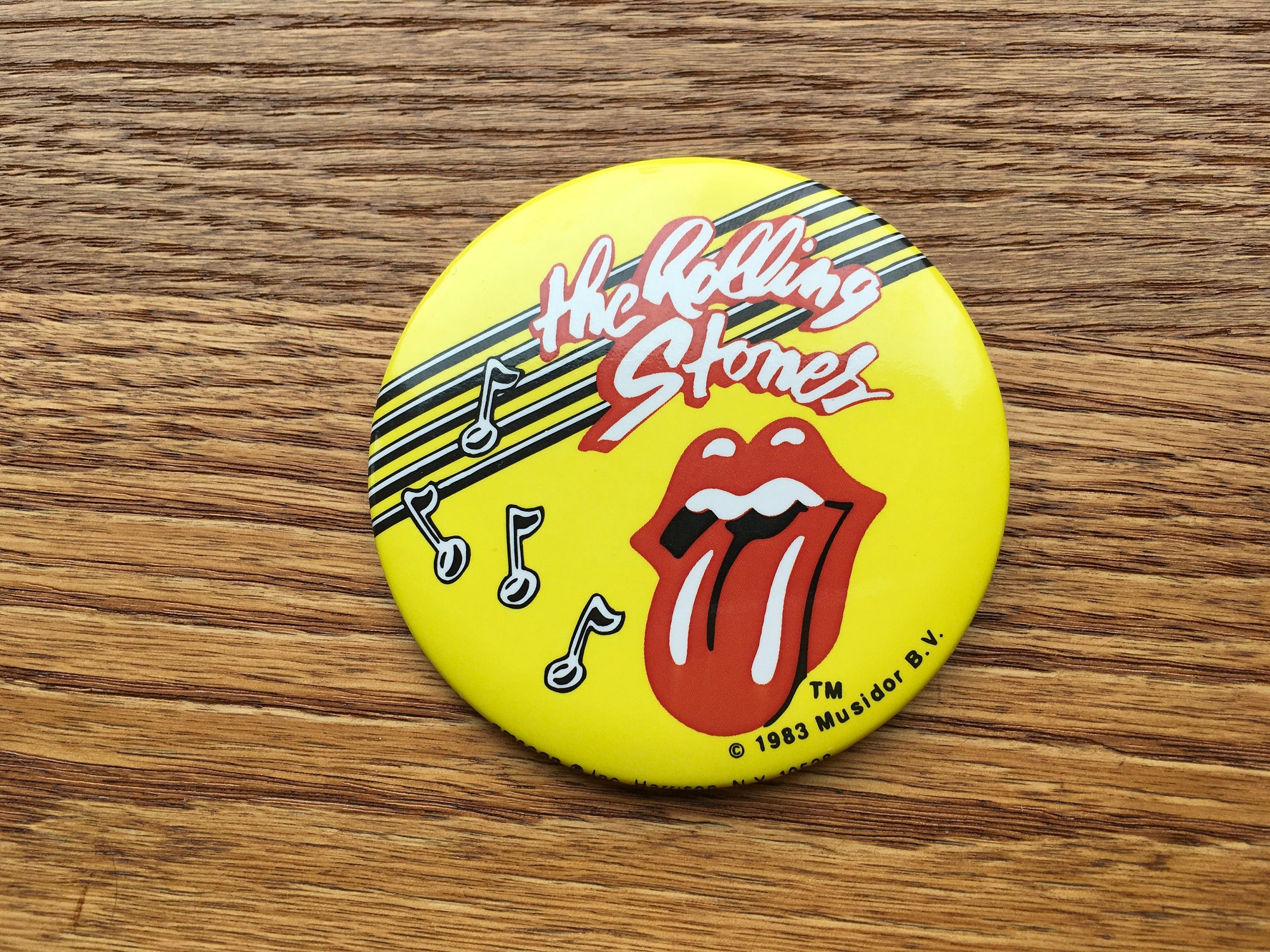 Rolling Stones 1983 Button Pin 1983 Musidor B. V.