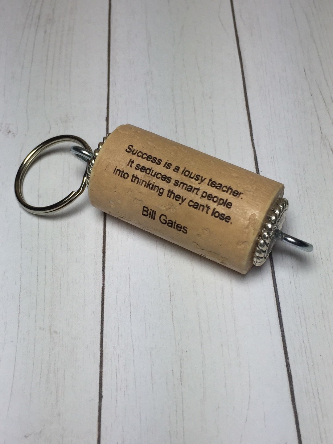 Wine Cork Keychain - Bill Gates Quote - Etsy