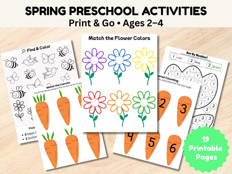 Spring Preschool Math and Literacy Activity Pack | Ages 2-4 Learning ...