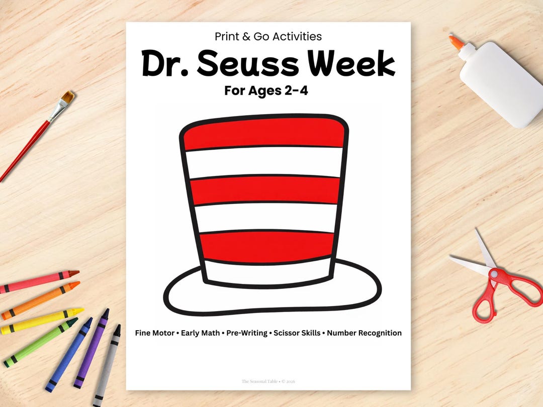 Dr. Seuss Week Activities for Preschoolers, Ages 2-4 (printable) - Etsy