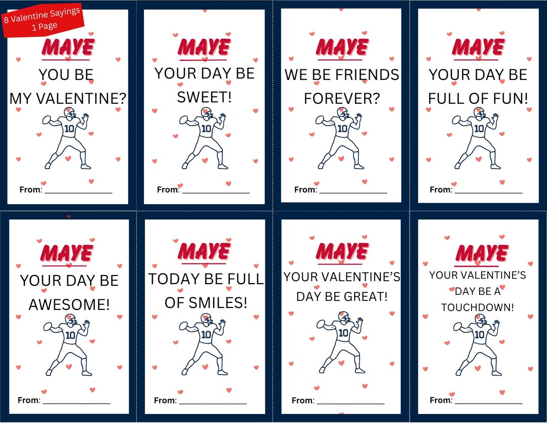 Drake Maye Valentine Cards Printable - Etsy