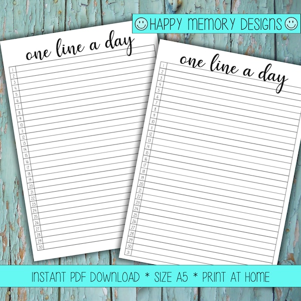 One Line a Day Journal - Etsy