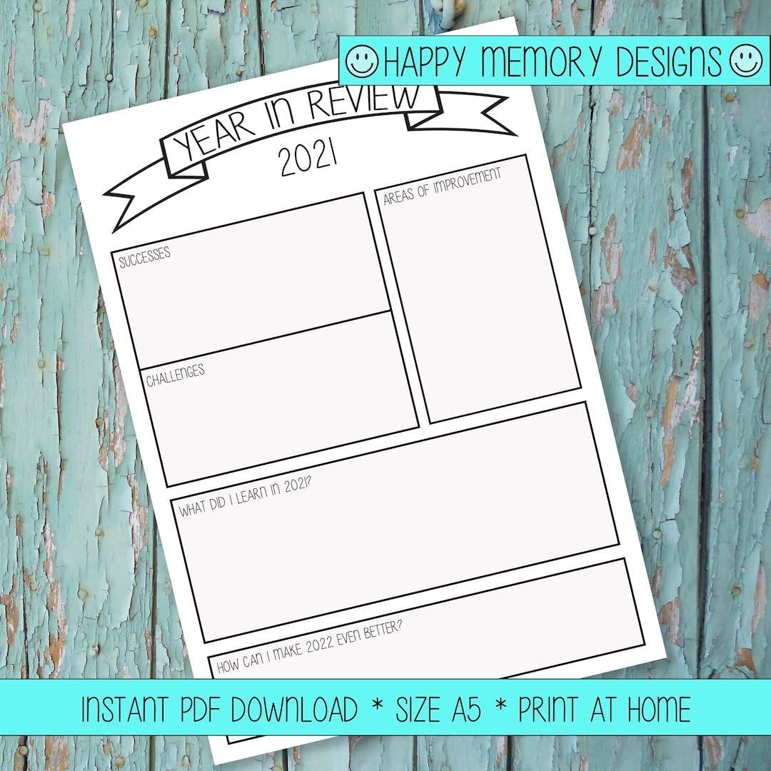 Bullet Journal - Year in Review 2021 - Digital Download/ Printable - Etsy