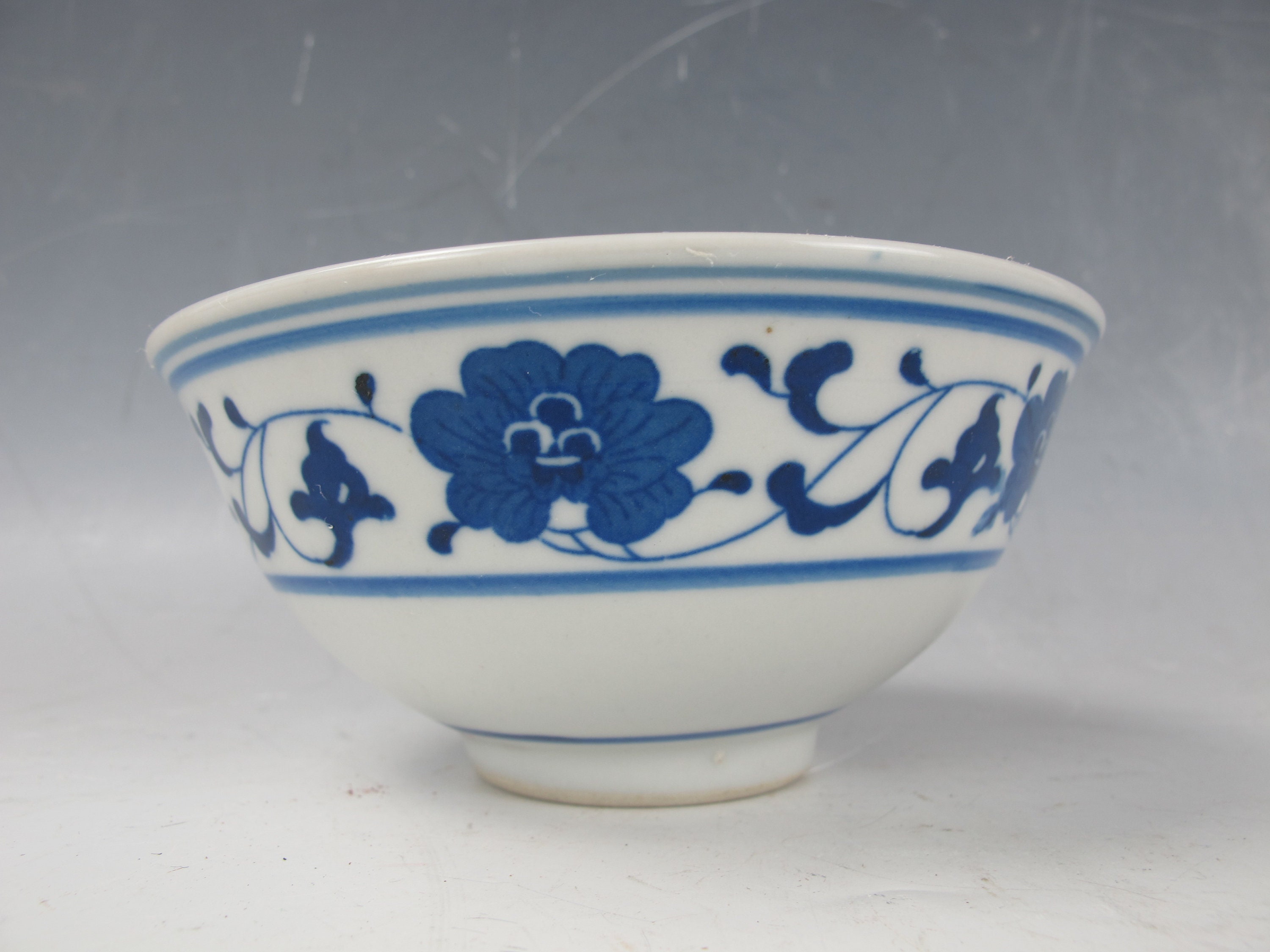 A Chinese Blue and White Flower Porcelain Bowl - Etsy