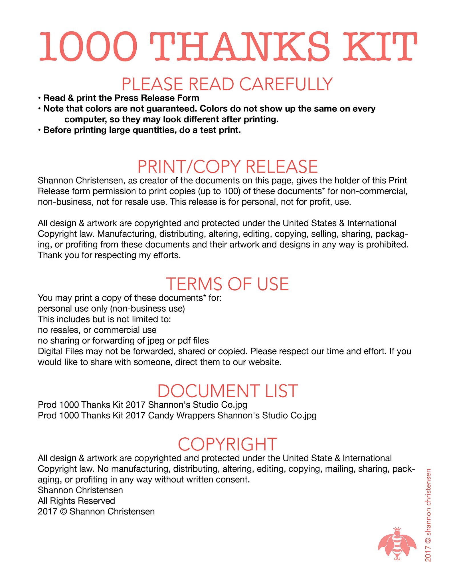 1000 Thanks Kit Digital Download - Etsy