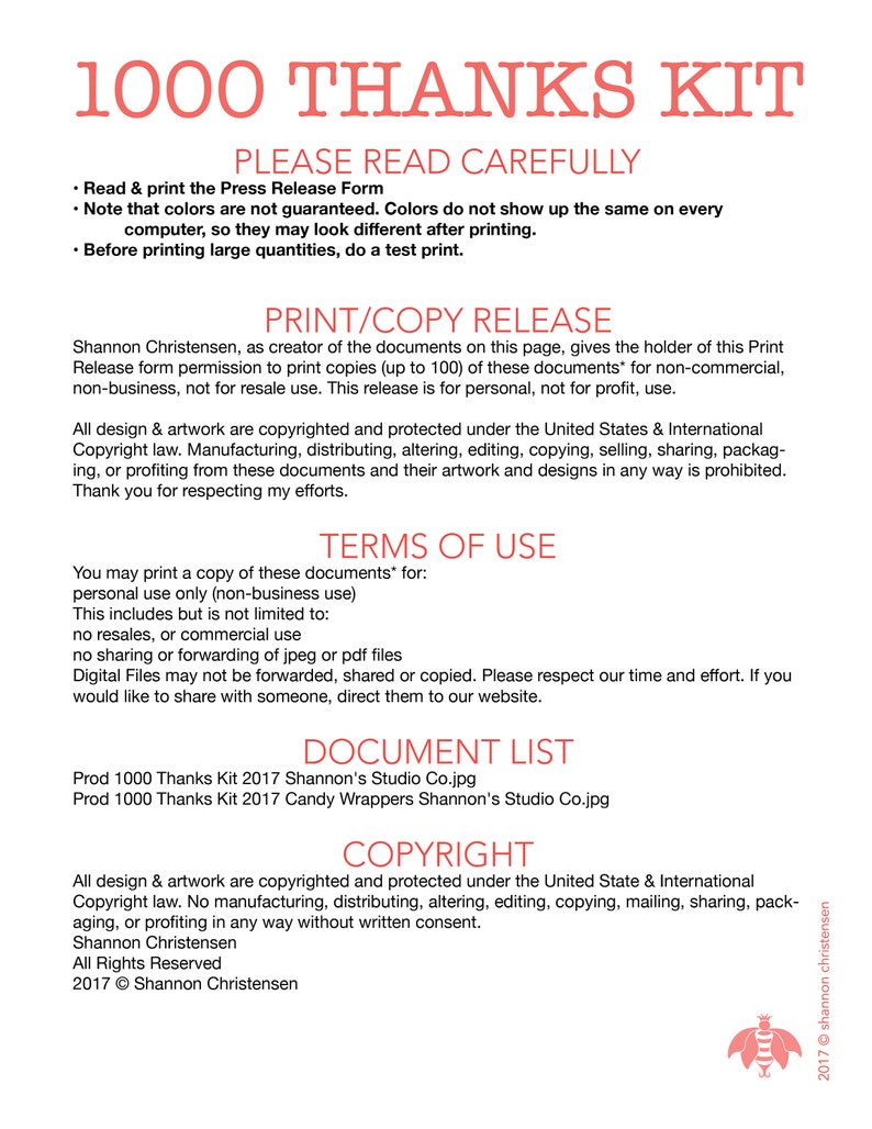 1000 Thanks Kit Digital Download - Etsy