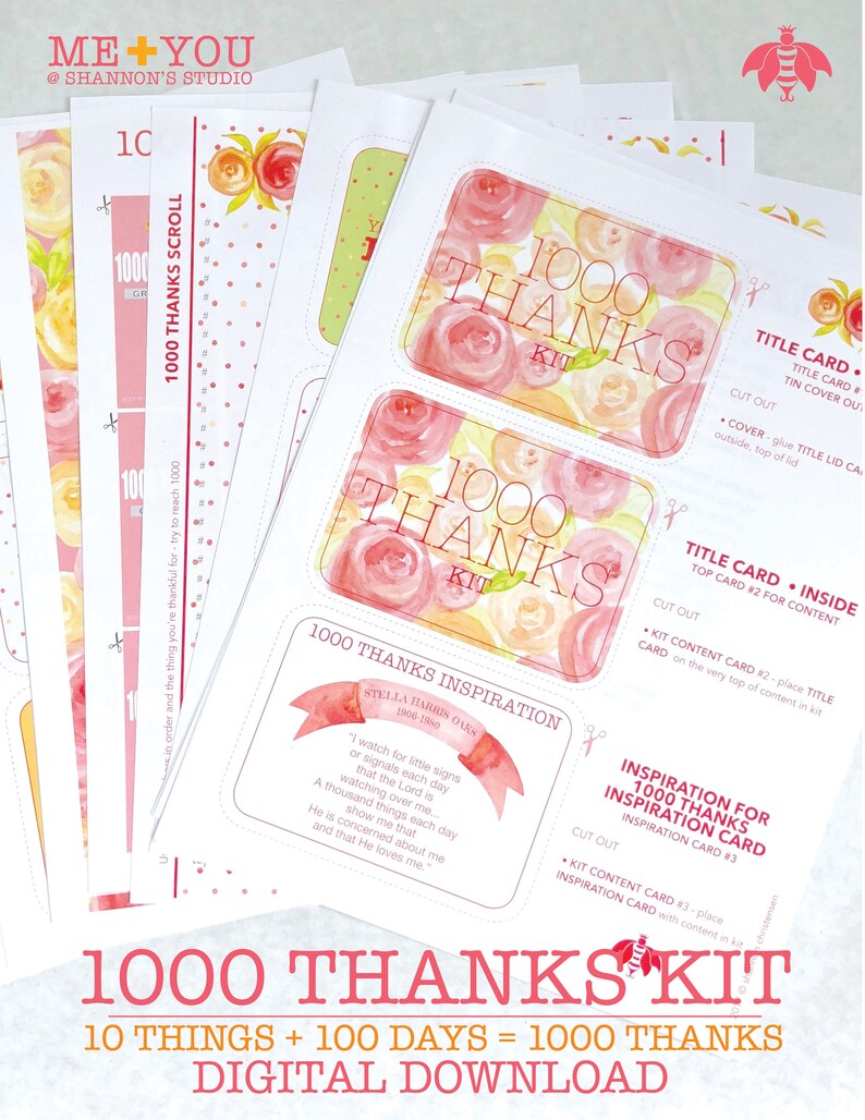 1000 Thanks Kit Digital Download - Etsy