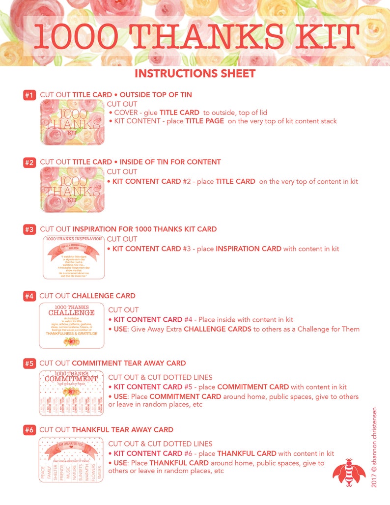 1000 Thanks Kit Digital Download - Etsy