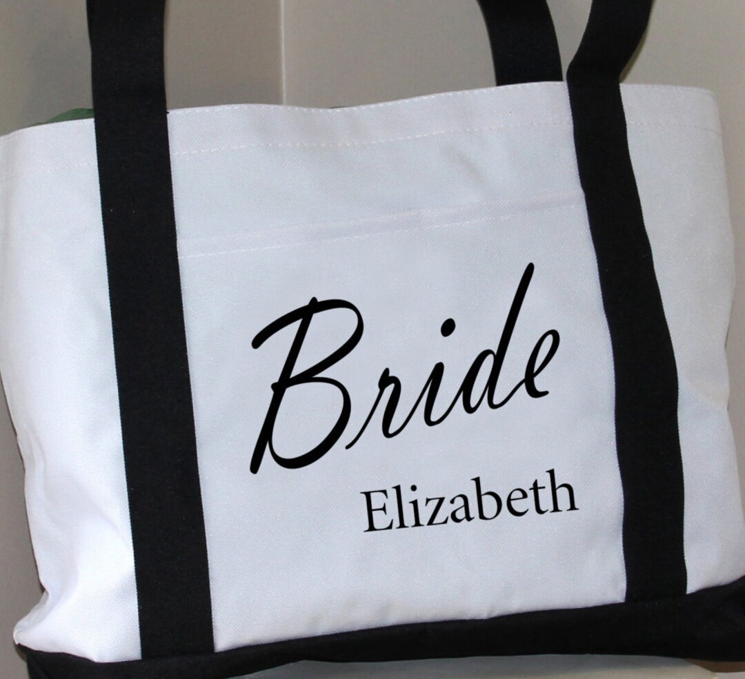 Bride Bag: Tote Bag With Name, Bridal Shower Gift, Bachelorette Party ...