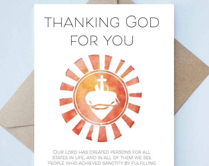 Catholic Thank You Card Saint Card - Etsy