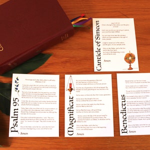 Catholic Breviary Prayer Cards Set of 4 // Bookmarks Lenten Liturgical ...