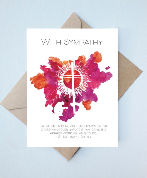 Catholic Sympathy Card // Catholic Handmade Watercolor | Etsy