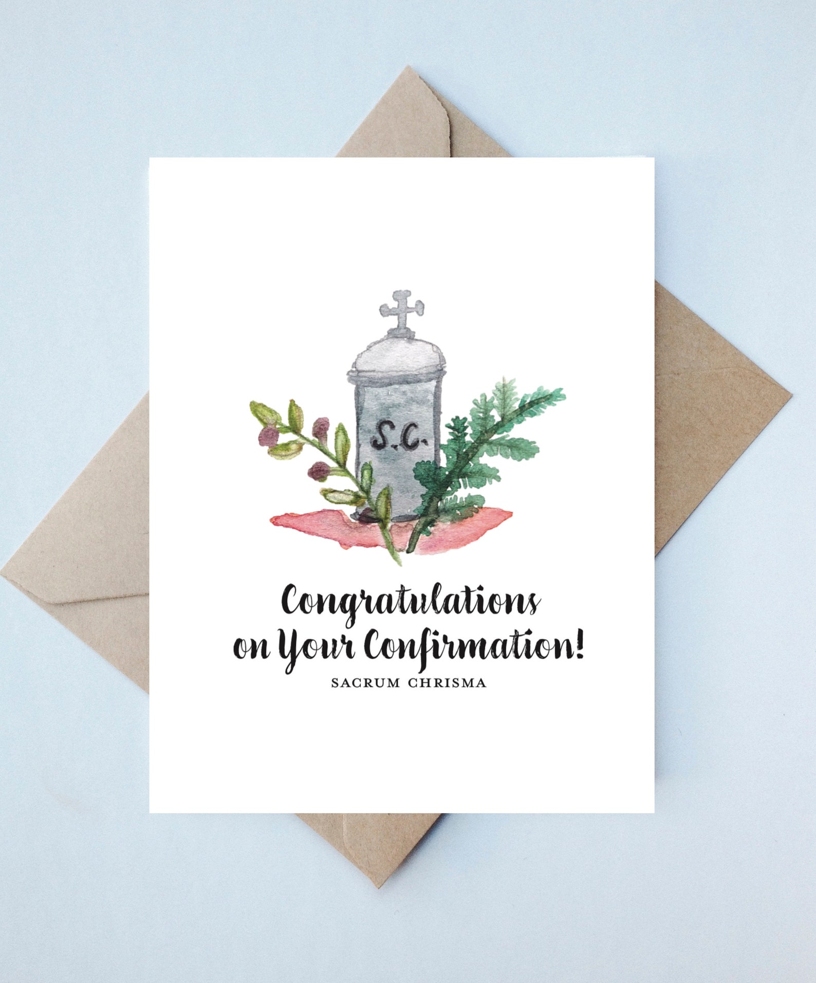 Congratulations Confirmation Card // Chrism Oil Catholic - Etsy