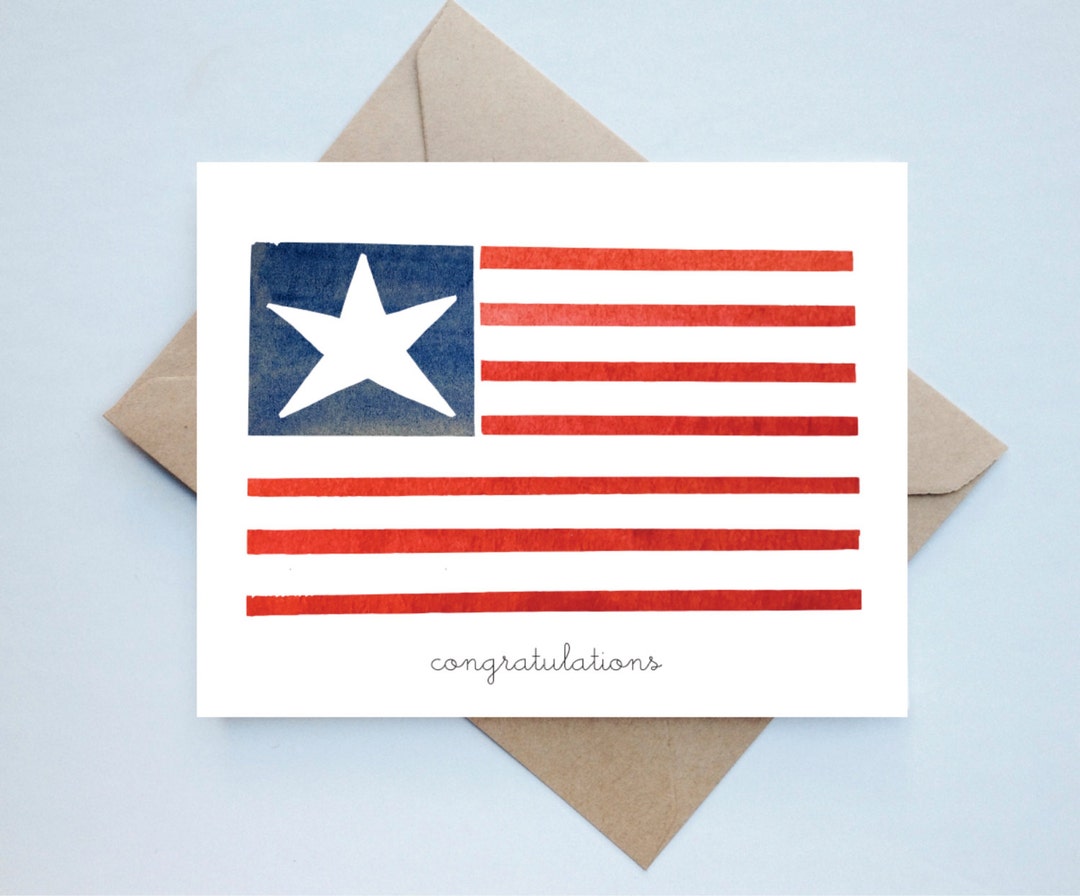 Citizenship Card // American Flag USA Card Congratulations Citizenship ...