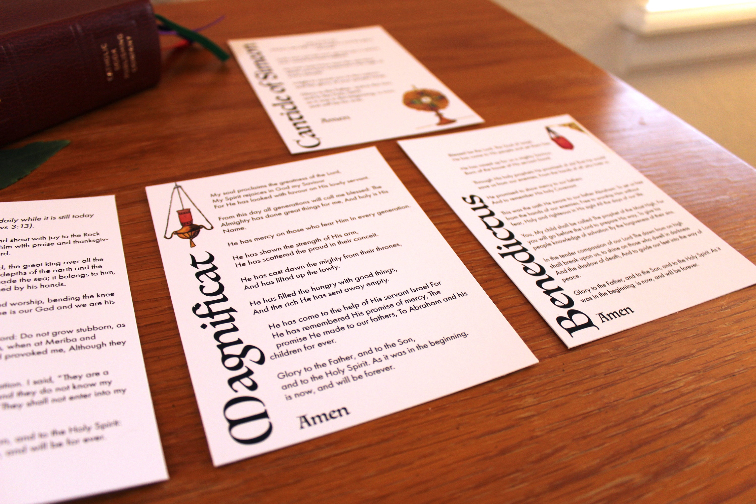 Catholic Breviary Prayer Cards Set of 4 // Bookmarks - Etsy