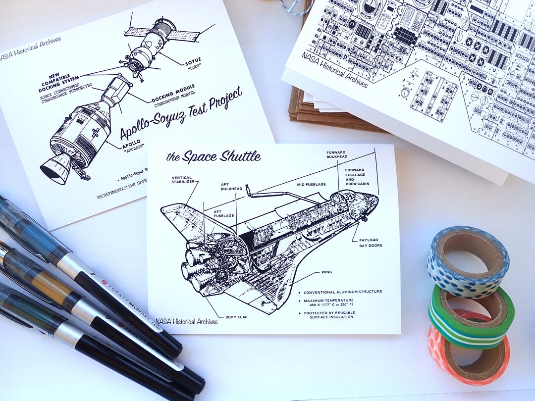 Handmade NASA Card Set // Boxed Set Spacecraft Engineer Space Gift ...