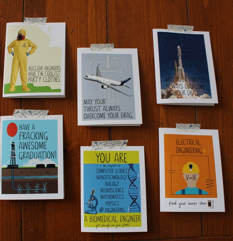 Engineer Card Set // Boxed Set Engineering College Gift | Etsy
