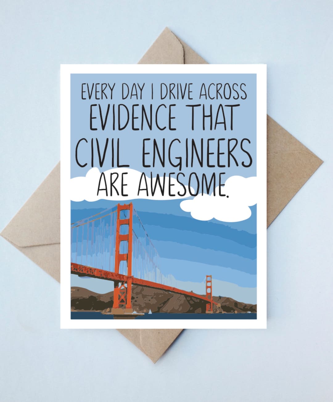 Handmade Engineer Card // Civil Engineer Engineer Nerdy Card Graduation ...