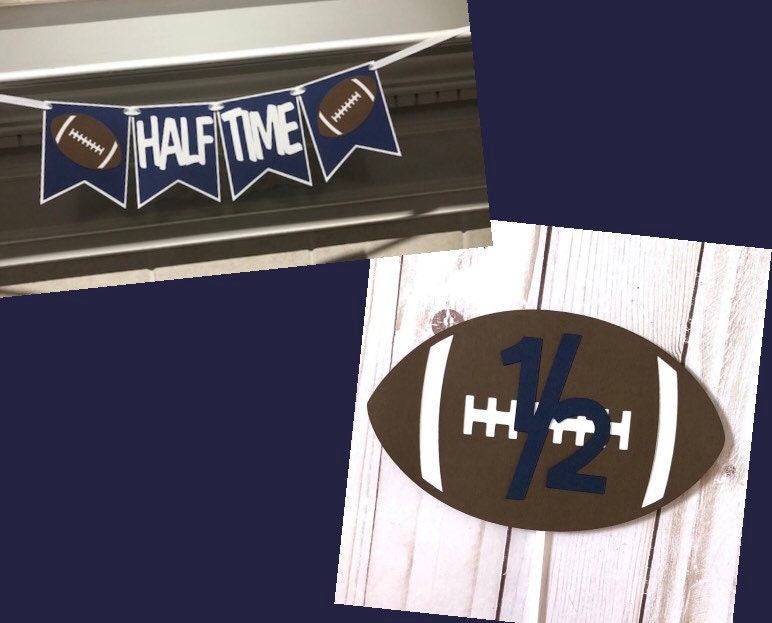 Football Half Birthday Banner Half Time Football Banner Half - Etsy