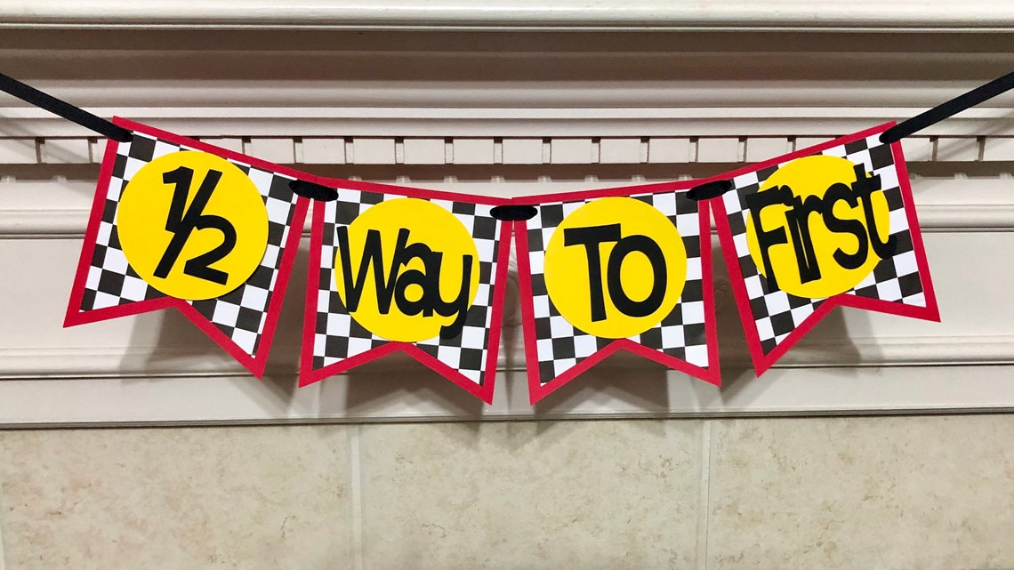 1/2 Way to First Birthday Banner Half Way to First Banner | Etsy