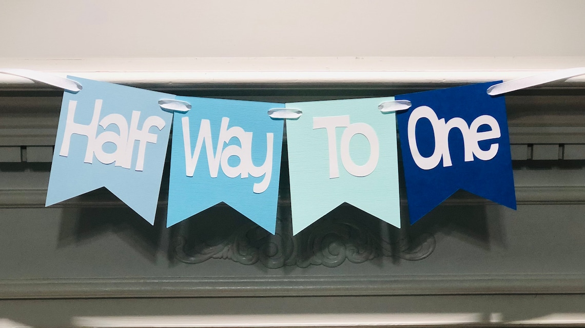 Half Way To One banner Half birthday banner half birthday | Etsy
