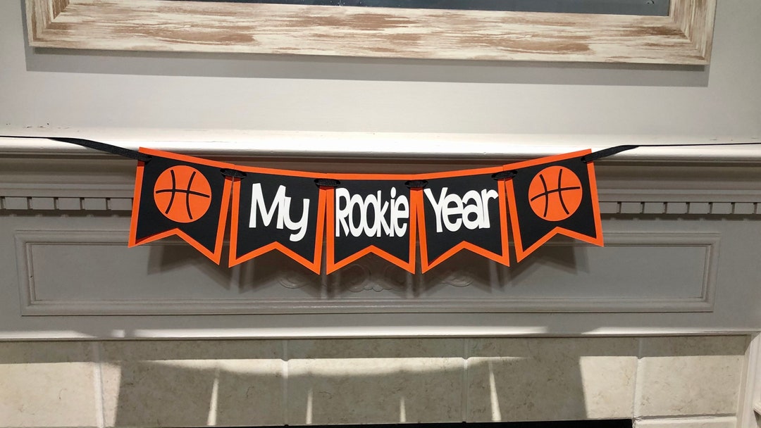 My Rookie Year Banner, Basketball First Birthday, Basketball Theme ...
