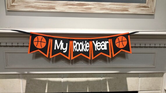 My Rookie Year banner, Basketball first Birthday, Basketball theme ...