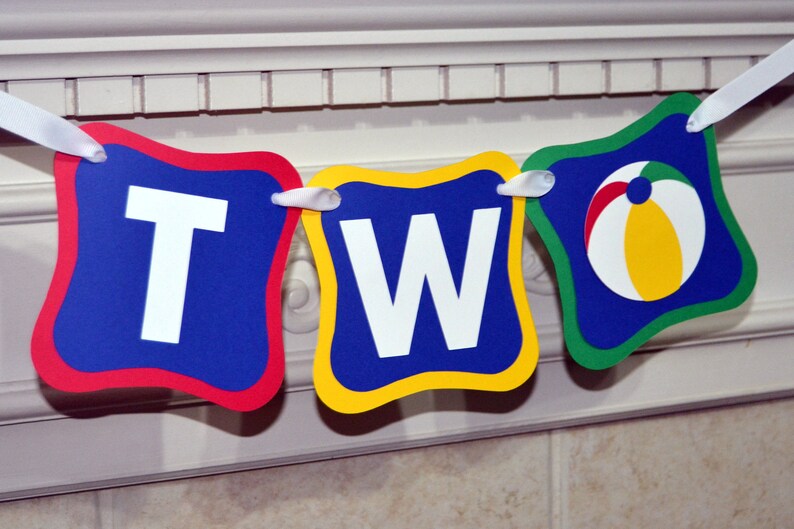 Beach Ball Birthday Banner High Chair Highchair TWO Beach Ball - Etsy