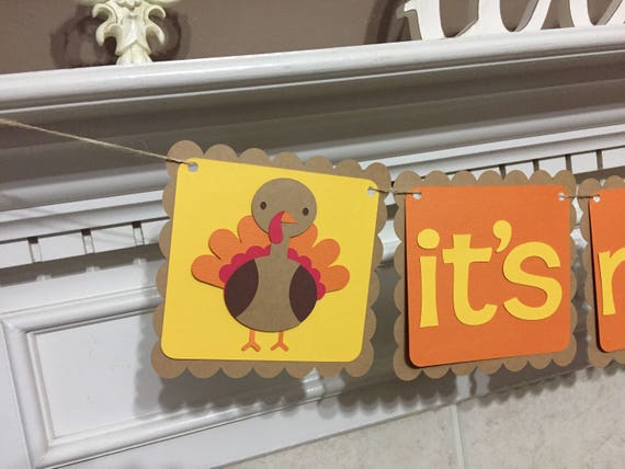 Turkey It's my 1/2 birthday banner turkey half birthday | Etsy