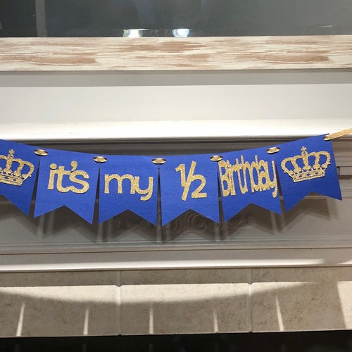 Royal Prince Birthday Banner royal blue and gold birthday | Etsy