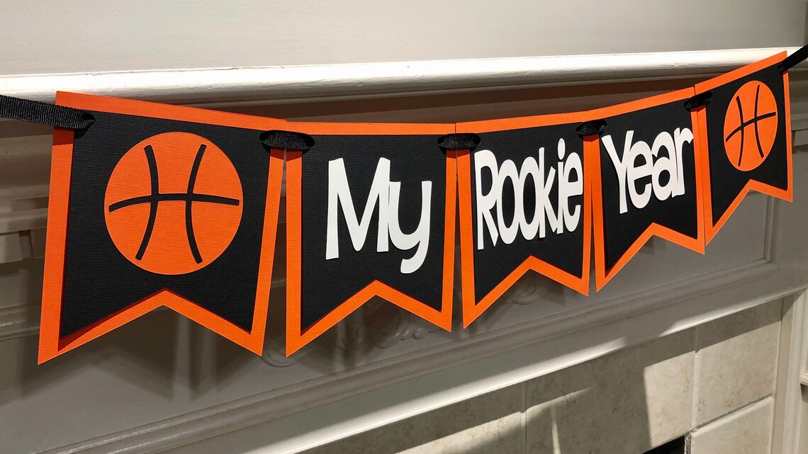 My Rookie Year Banner Basketball First Birthday Basketball | Etsy