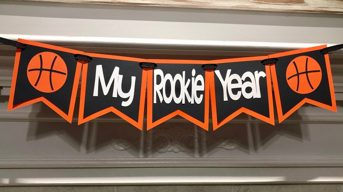 My Rookie Year Banner Basketball First Birthday Basketball | Etsy