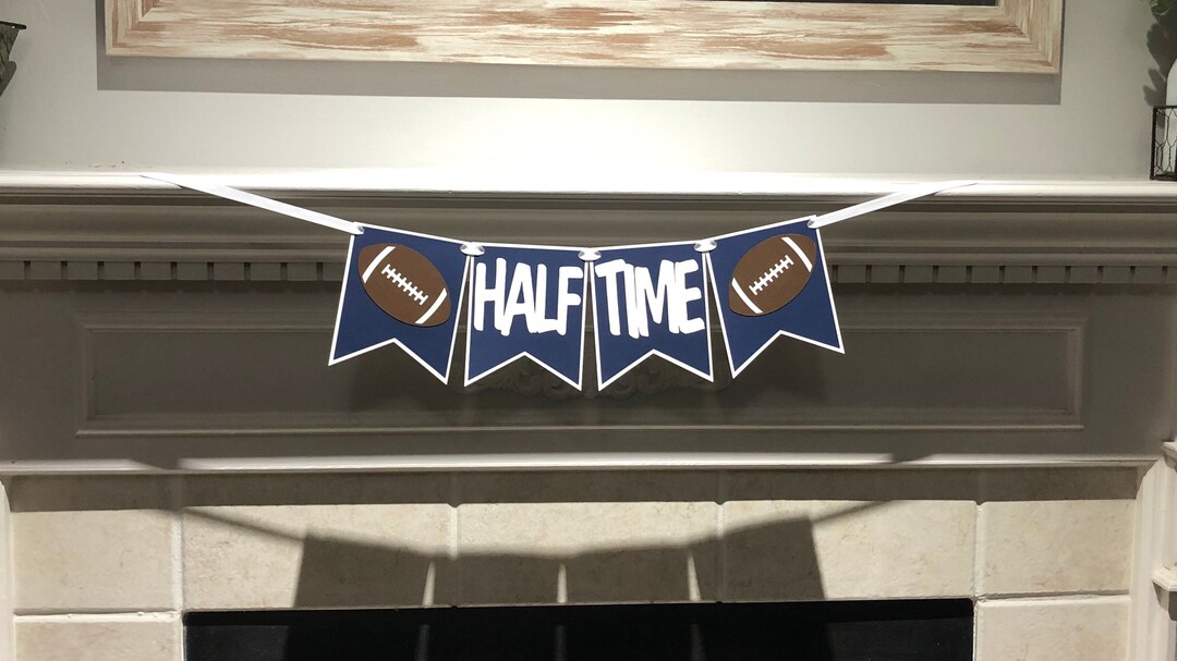 Football Half Birthday Banner, Half Time Football Banner, Half Birthday ...