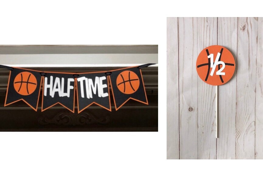 Basketball Half Birthday Banner Half Time Basketball Banner - Etsy