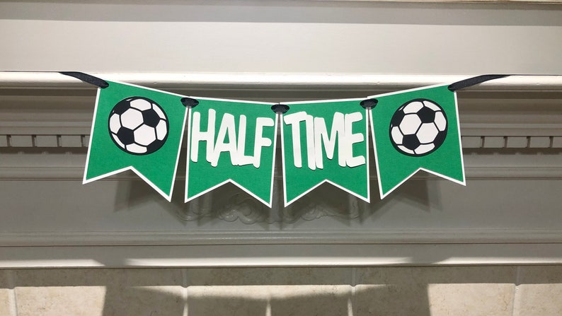 Soccer Half Birthday Banner Half Time Soccer Ball Banner - Etsy