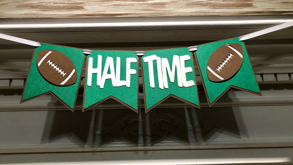 Football Half Birthday Banner Half Time Football Banner | Etsy