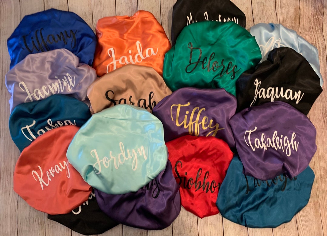 Custom Satin Hair Bonnets - Etsy