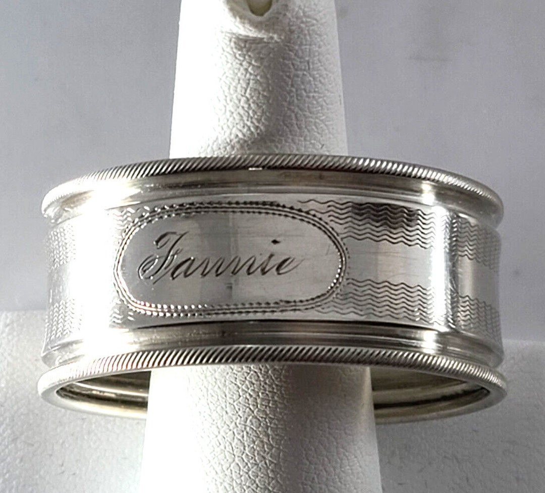 Antique Coin Silver Napkin Ring "fannie" Name Engraving - Etsy