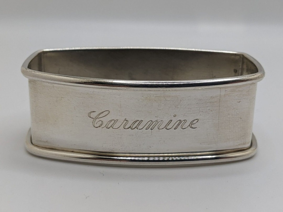 Vintage Sterling Silver Napkin Ring caramine Name Engraving - Etsy