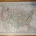 Antique United States Map 1899 Atlas Central America Flip Multicolored ...