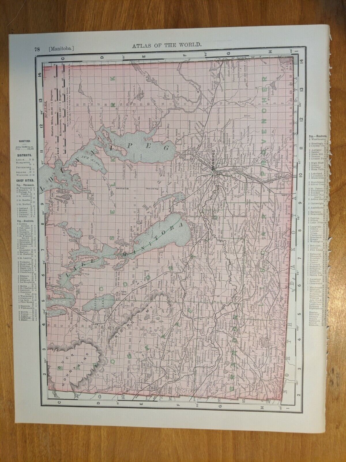 Antique Canadian Maritime Provinces Map 1899 Atlas Manitoba Flip ...