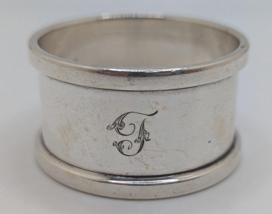 Antique English Sterling Silver Napkin Ring "j" Initial Engraving ...
