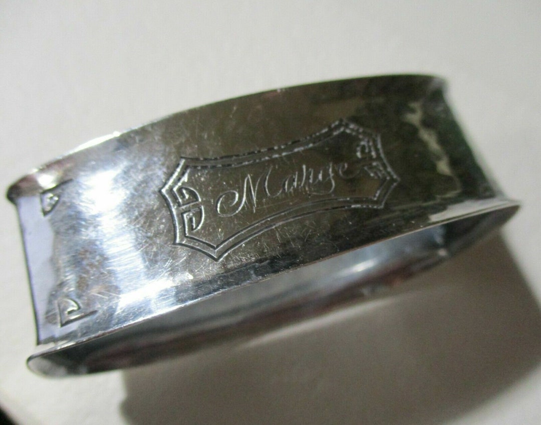 Vintage Webster Sterling Silver Arts & Crafts Napkin Ring marge Name ...