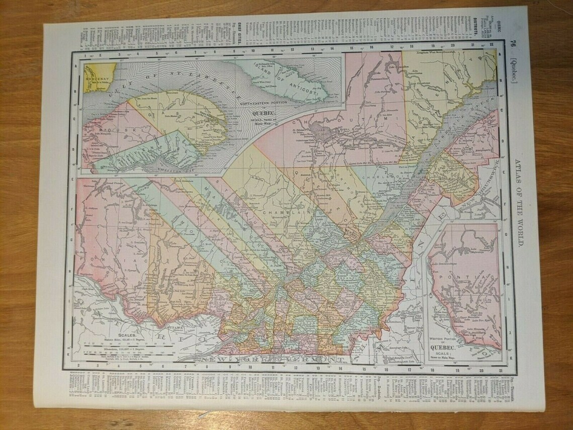 Antique Canadian Ontario Map 1899 Atlas Quebec Flip - Etsy