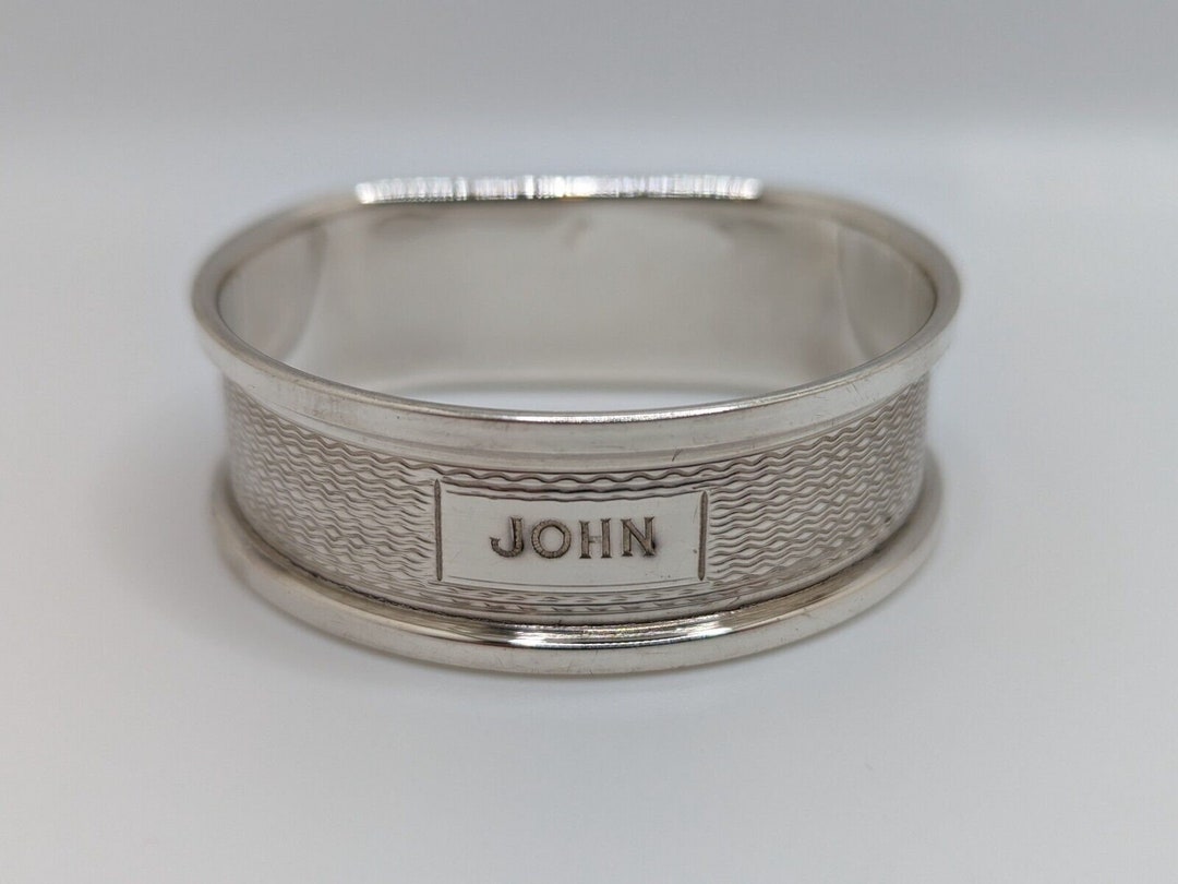 Vintage English Sterling Silver Napkin Ring "john" Name Engraving ...