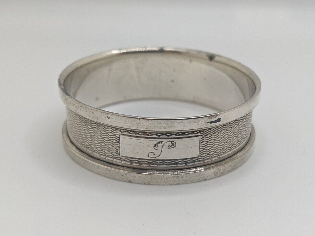 Vintage English Sterling Silver Napkin Ring "p" Initial Engraving ...